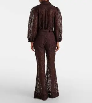 Zimmermann Chocolate Lace Flared Trousers