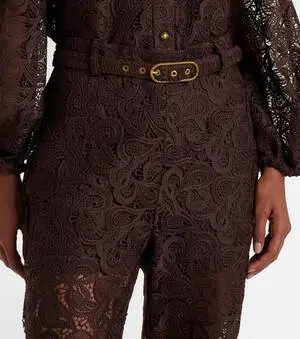 Zimmermann Chocolate Lace Flared Trousers