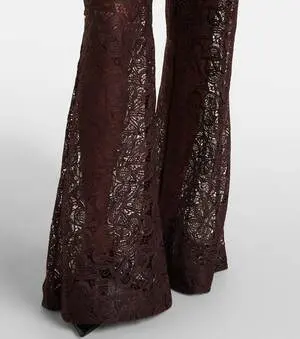 Zimmermann Chocolate Lace Flared Trousers