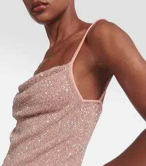 Altuzarra Diaplo Metallic Knit Crop Top - Pink