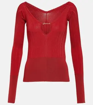 Jacquemus Le Haut Pralu Off-shoulder Sweater - Red