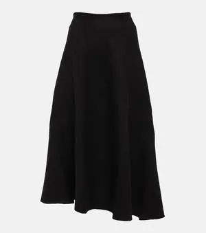 JIL SANDER Virgin Wool Midi Skirt