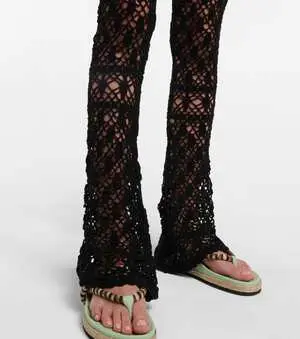 Anna Kosturova Bianca Crocheted Cotton Pants