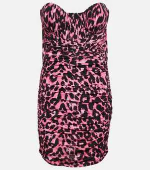 Alex Perry Axton Leopard-print Mini Dress - Pink