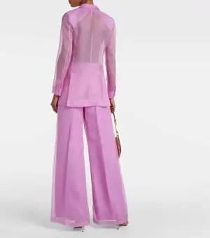 Max Mara Negrar Silk Organza Blazer - Pink