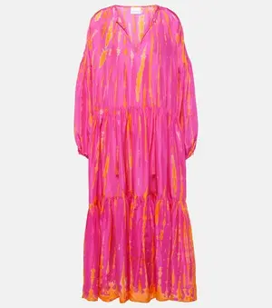 Anna Kosturova Amelia Tie-dye Midi Dress - Pink