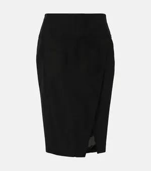 MUGLER High-rise Pencil Skirt - Black