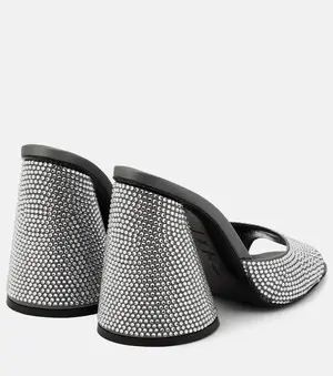 Attico Luz Crystal-embellished Mules - Grey