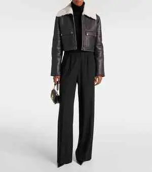 Dolce & Gabbana Wool Straight Leg Trousers