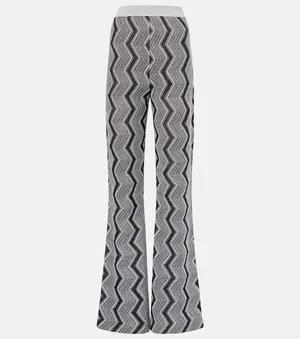 Missoni Zig Zag Lame Wide-leg Pants - Black