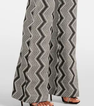 Missoni Zig Zag Lame Wide-leg Pants - Black