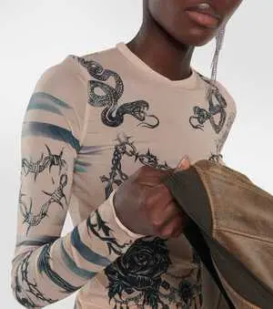 JEAN PAUL GAULTIER X Knwls Printed Mesh Top