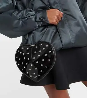 Alaïa Le Cour Studded Leather Crossbody Bag - Black