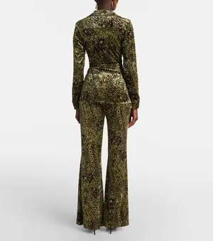 Diane Von Furstenberg Lagarde Printed Velvet Wrap Top
