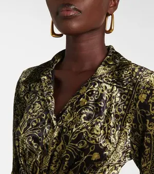 Diane Von Furstenberg Lagarde Printed Velvet Wrap Top