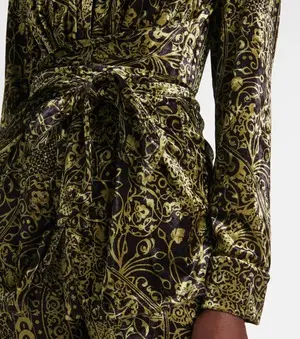 Diane Von Furstenberg Lagarde Printed Velvet Wrap Top