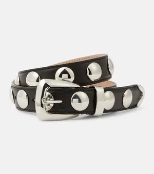 Khaite Benny Studded Leather Belt - Black