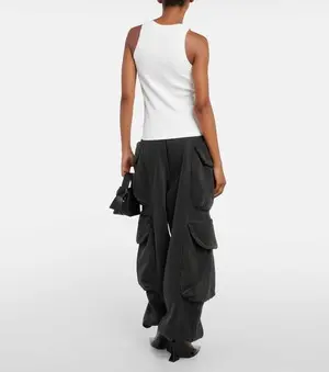 DION LEE Safety Slider Cotton-blend Tank Top In Ivory