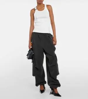 DION LEE Safety Slider Cotton-blend Tank Top In Ivory