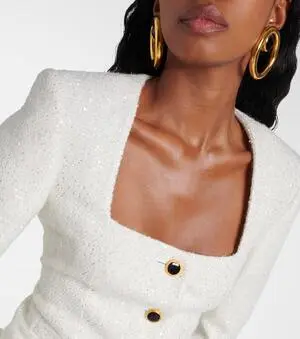 Alessandra Rich Sequined Tweed Jacket