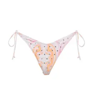 REINA OLGA Susan Embellished Bikini Bottom - Multicoloured