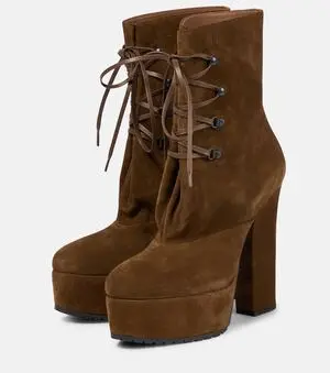 Alaïa Trekk Suede Ankle Boots - Brown