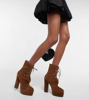 Alaïa Trekk Suede Ankle Boots - Brown