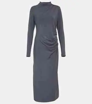 Vince Ruched Jersey Midi Dress