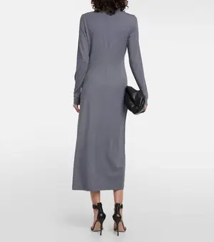 Vince Ruched Jersey Midi Dress