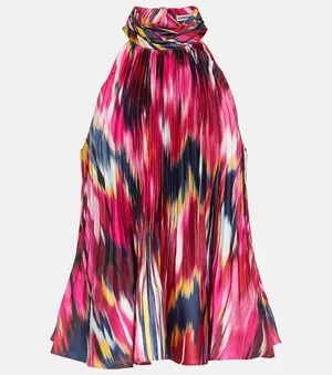 Simkhai Yasenia Printed Plisse Top - Multicoloured
