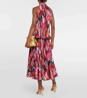 Simkhai Yasenia Printed Plisse Top
