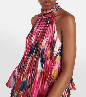 Simkhai Yasenia Printed Plisse Top