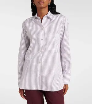 Vince Striped Cotton Poplin Shirt