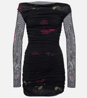 Blumarine Floral Ruched Mini Dress