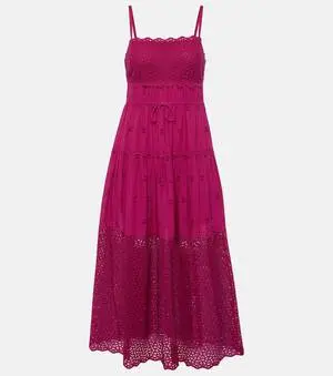 Ulla Johnson Isadore Cotton Voile Maxi Dress - Red