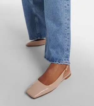 GIANVITO ROSSI Patent Leather Ballerina Flats