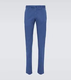 SLOWEAR Incotex Cotton-blend Slim Trousers - Blue