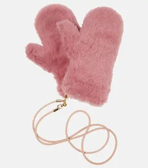 Max Mara Ombrato Teddy Mittens - Pink