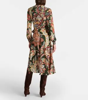 Etro Printed Wrap Midi Dress