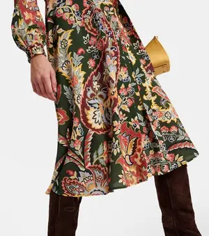 Etro Printed Wrap Midi Dress