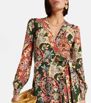 Etro Printed Wrap Midi Dress