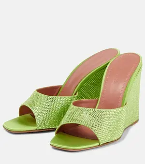 Amina Muaddi Embellished Wedge Sandals