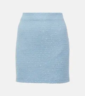 Alessandra Rich Sequined Tweed Miniskirt