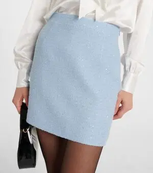 Alessandra Rich Sequined Tweed Miniskirt