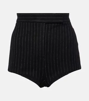 Alex Perry Pinstripe High-rise Shorts