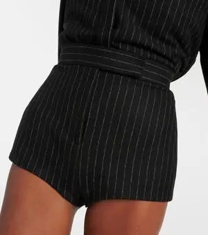 Alex Perry Pinstripe High-rise Shorts
