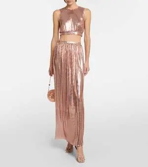 Rabanne Metallic Mesh Cropped Top