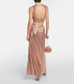 Rabanne Metallic Mesh Cropped Top