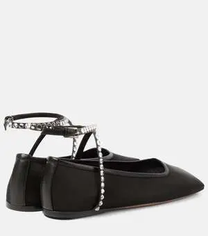 Amina Muaddi Ane Crystal-embellished Flats