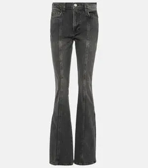FRAME Le High Flare High-rise Jeans - Black